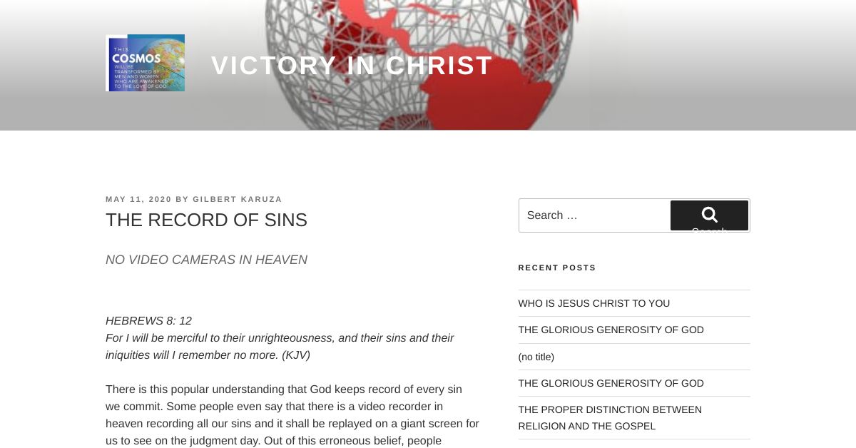 THE RECORD OF SINS – VICTORY IN CHRIST